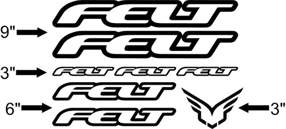 Custom Made Felt Style Bike Frame Decals Stickers. Made From | Etsy