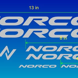 Custom Made Norco Style Bike Frame Decals. Made From High Quality Vinyl ...