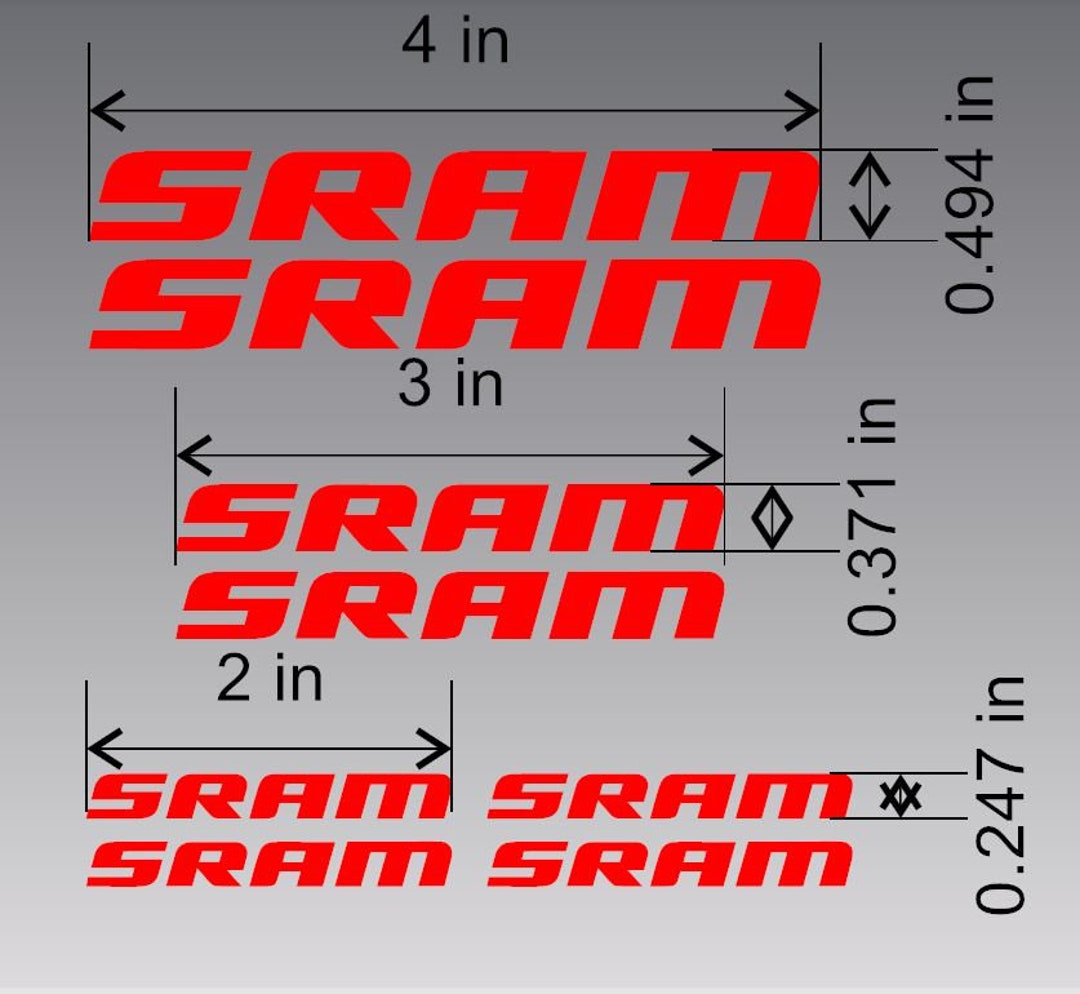 SRAM Logo Decals Stickers. Frame Fork Shock Wheels. Lots of Colors to ...