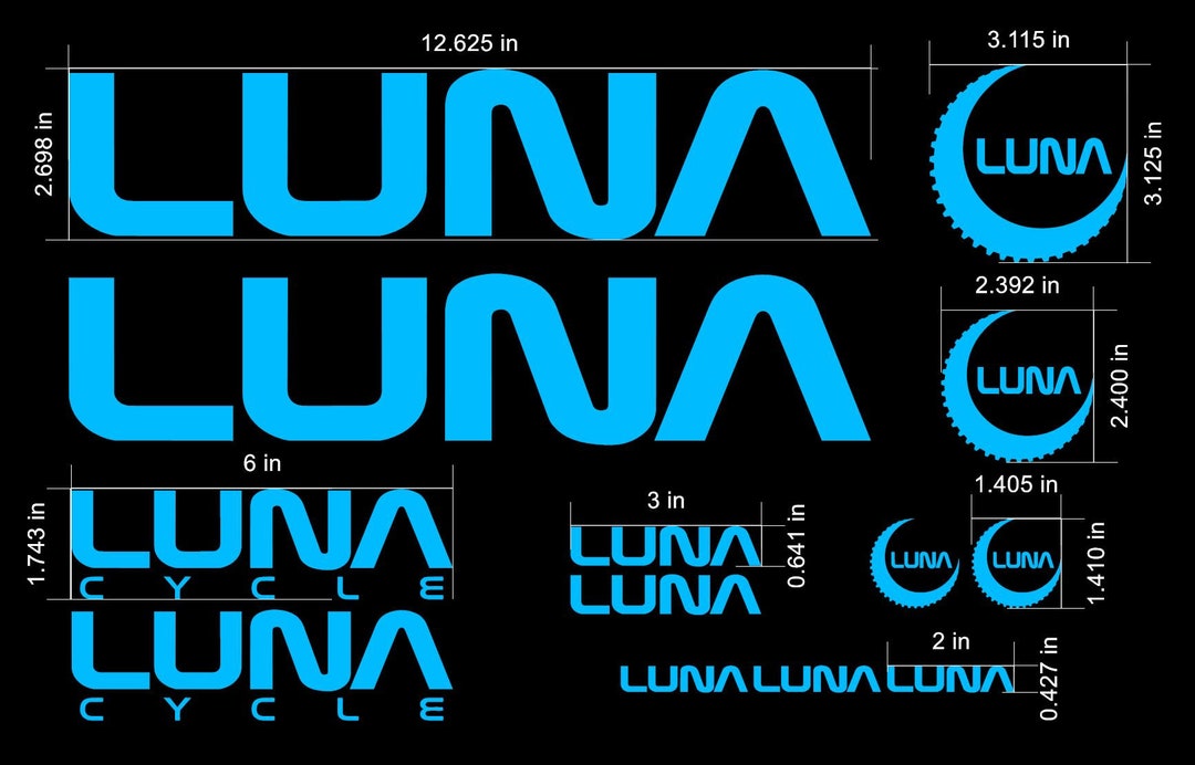 Luna Bikes Frame Decals Stickers. Made From High-quality Vinyl. Lots of ...