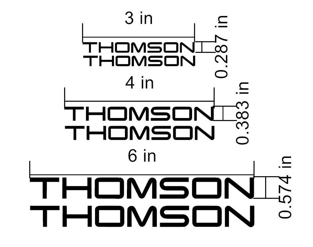 Thomson Logo Decals Stickers. Frame Fork Shock Cranks. Lots of Colors ...