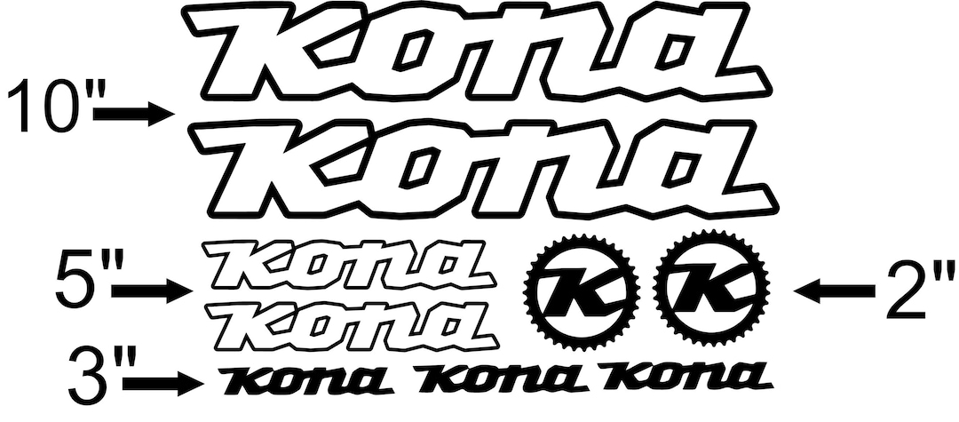 Custom Made Kona Style Bike Frame Decals Stickers. Made From High ...