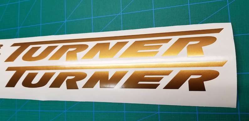 Custom Turner Bikes Frame Decals Stickers. Solid Version. Made From ...