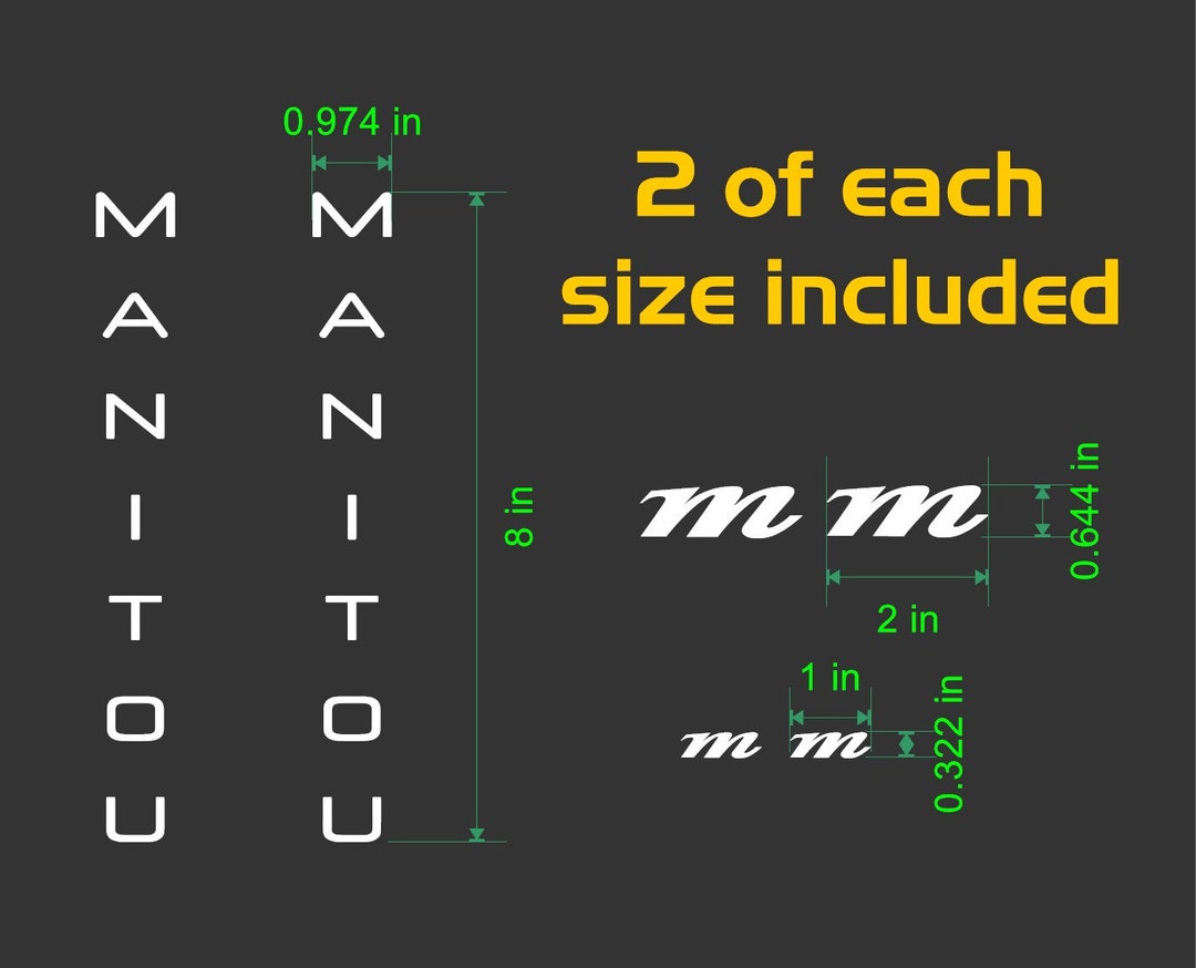 Manitou Logo Fork Decals Stickers. Lots of Colors to Choose From! USA ...
