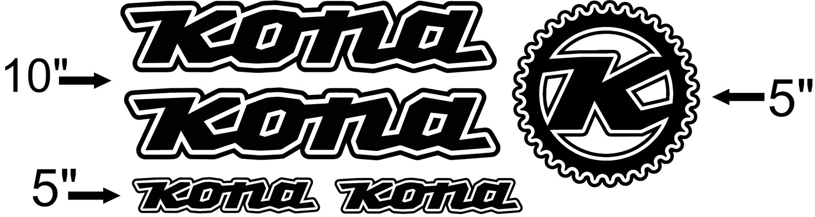 Custom Made Kona Style Bike Frame Decals Stickers. Made From High ...