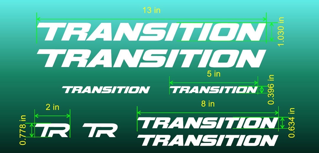 Custom Made Transition Bike Frame Decals Stickers. Made From High ...