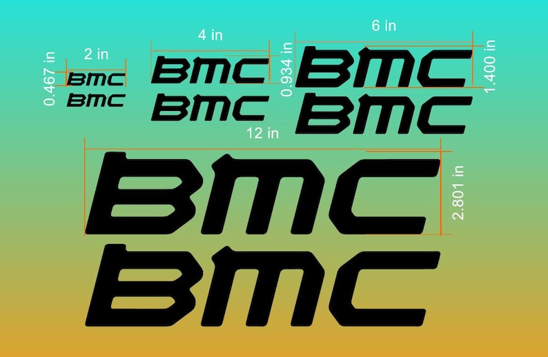 Custom BMC Bikes Frame Decals Stickers. Made From High Quality Vinyl ...