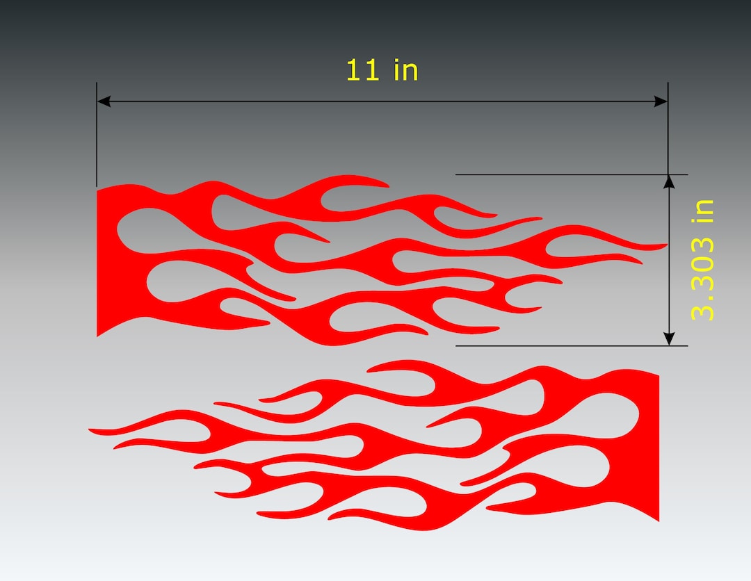 Custom Flames Set Decals Stickers. Made From High Quality Vinyl. Lots ...