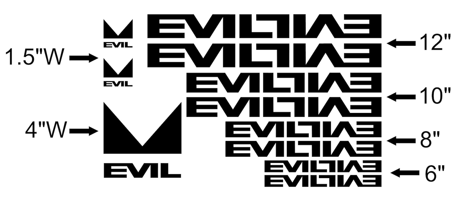 Custom Evil Bikes Frame Decals Stickers. Made From High Quality Vinyl ...