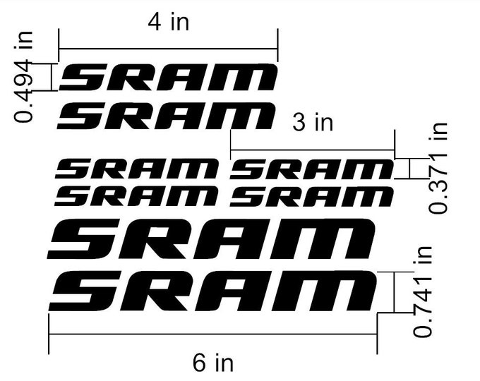 SRAM Logo Decals Stickers. Frame Fork Shock Wheels. Lots of Colors to ...