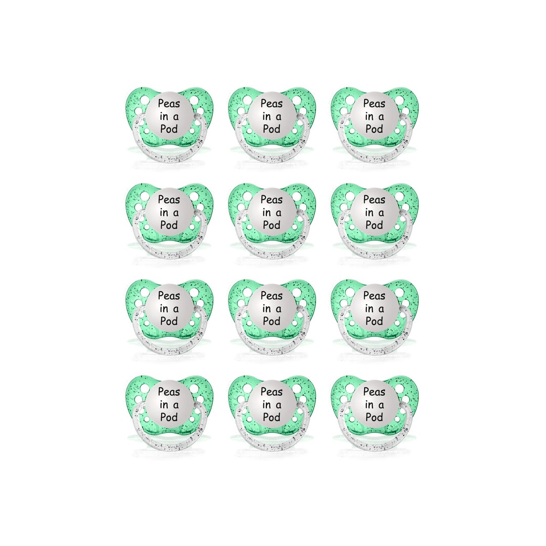 Peas in a Pod Pacifiers 12 Pack for Twins or Triplets, Twin Binkies ...