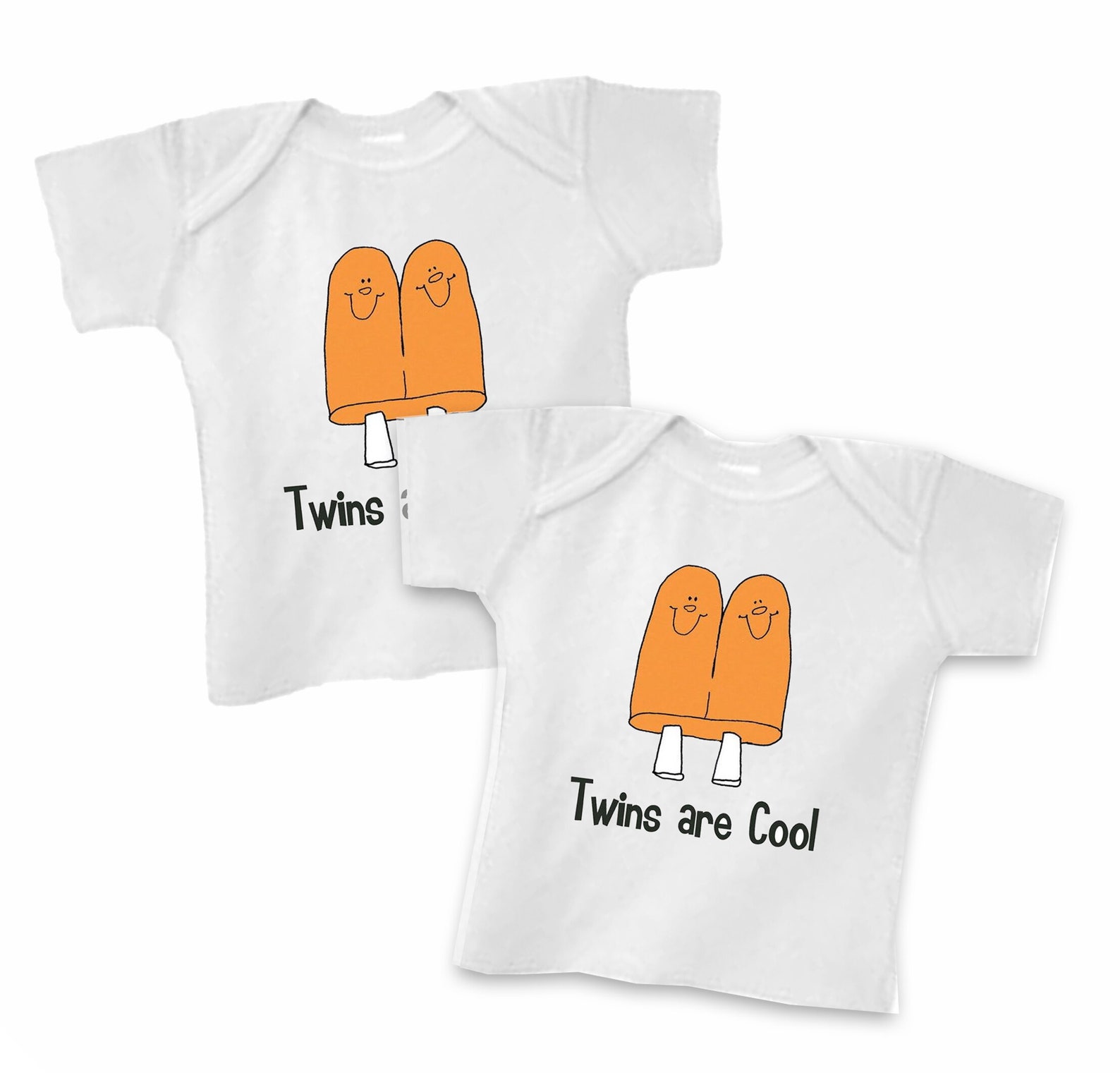 Twins Are Cool Lap Tees, Set of 2, Cute Twin Shirts for Babies, Twin T ...