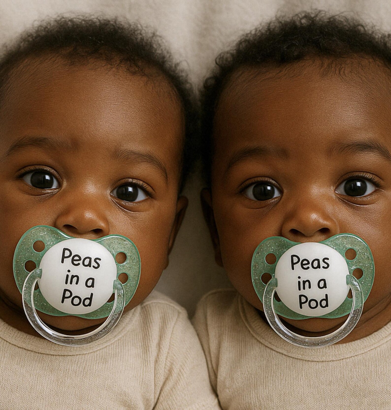 Peas in a Pod Pacifier Set- Twin Binkies, Unisex Twin Pacifiers, Twin ...