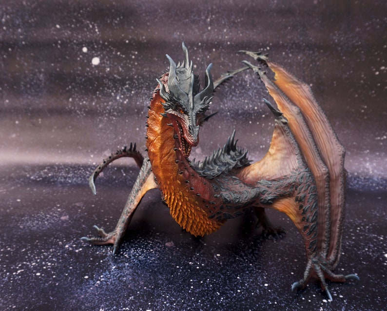 Handmade Smaug Dragon Sculpture: Custom Fan Art Figurine - Etsy
