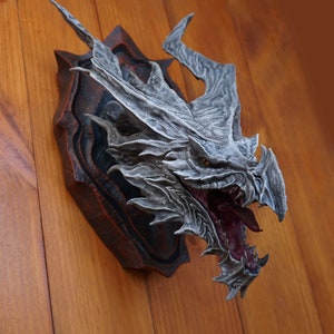 Alduin Dragon Head Wall Sculpture - Skyrim Fan Art - Etsy