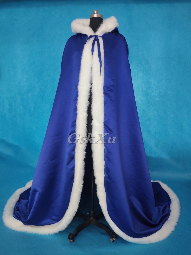 Royal Blue Satin Bridal Cape Pageant Train 88-inch Wedding - Etsy