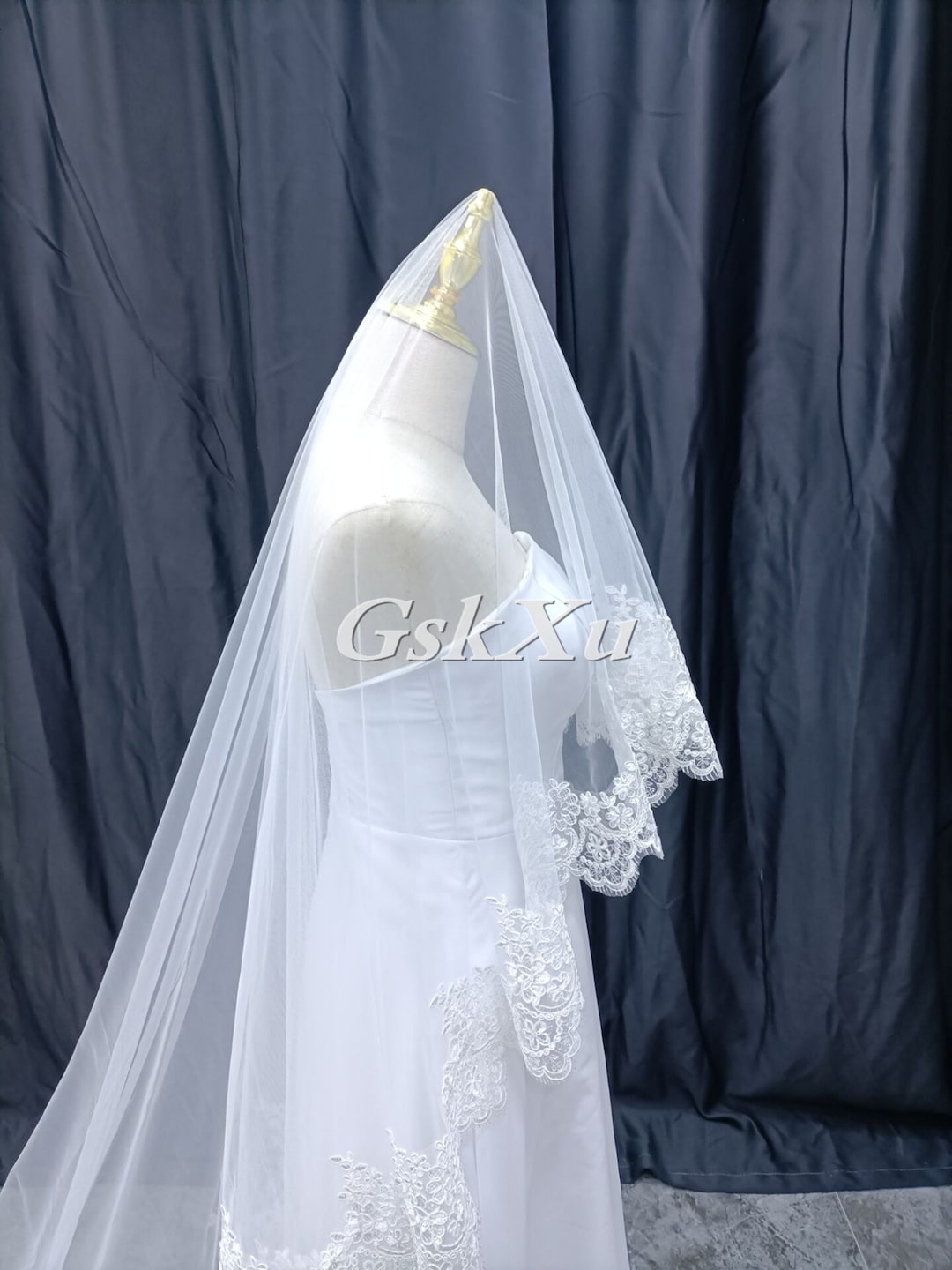 3 Meters Cathedral Wedding Veil Blusher Veil Drape Veil - Etsy