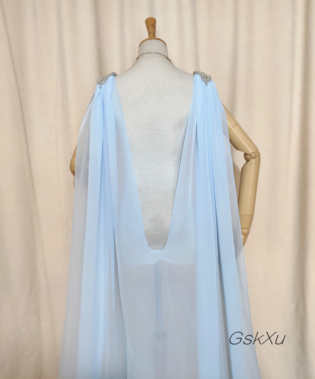 Velo de gasa azul bebé para novia, capa, velo para hombros, 230cm de ...