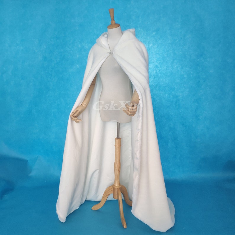 New Ivory Thick Cloak Hooded Full Faux Fur With Satin Lining - Etsy