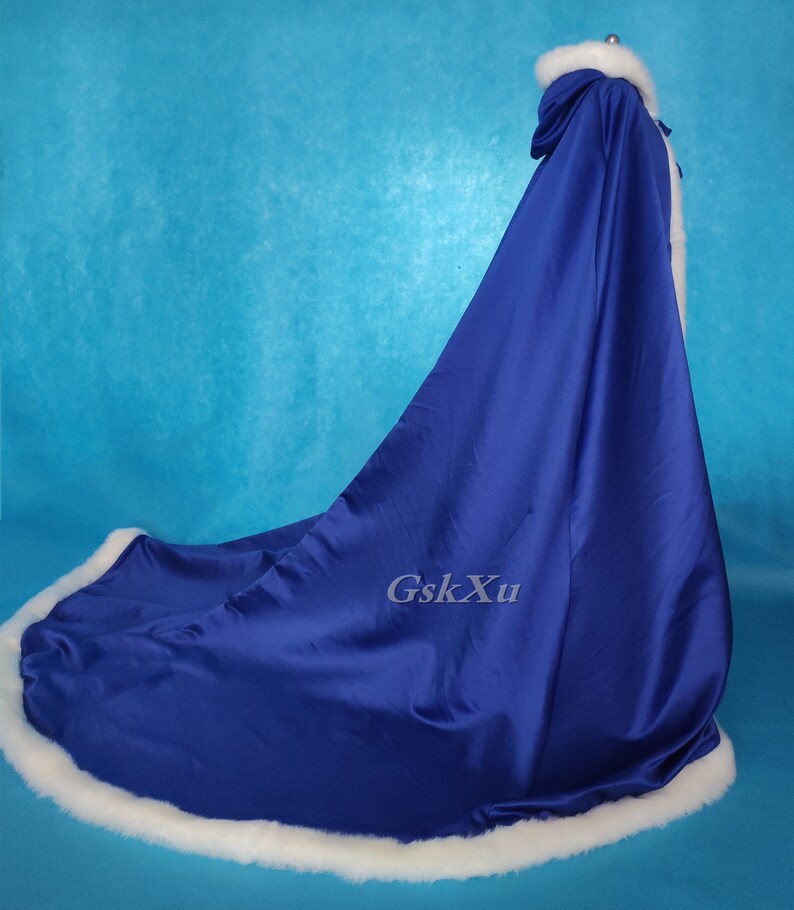 Royal Blue Satin Bridal Cape Pageant Train 88-inch Wedding - Etsy