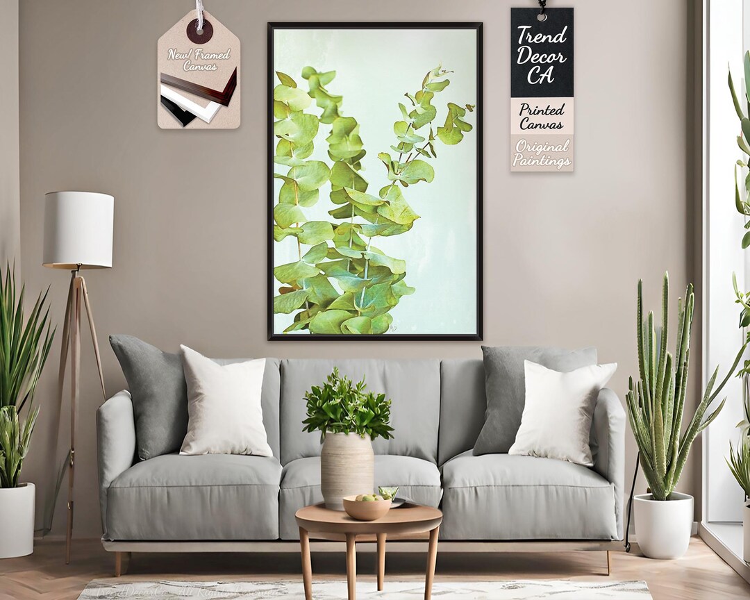 Eucalyptus Leaves Canvas Botanical Greenery Abstract Wall Art Botanical ...