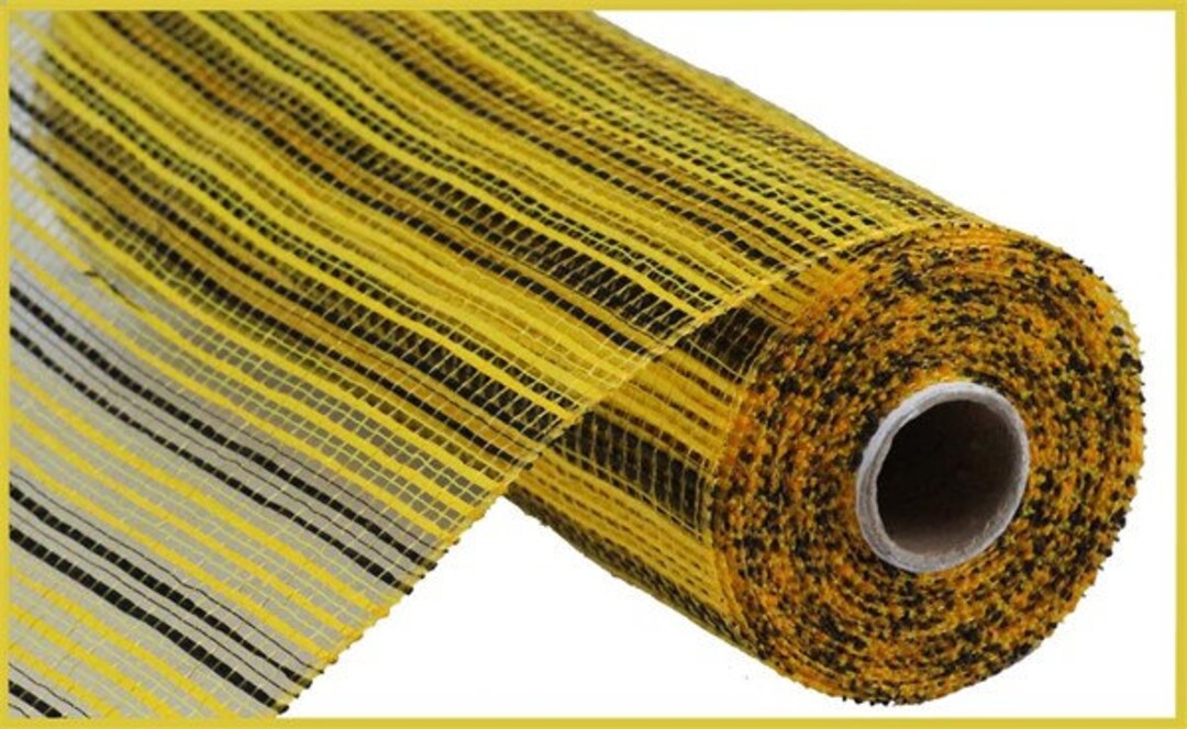 10" X 10yd Horizontal Wide Stripe Mesh Yellow/black , RE890242 - Etsy