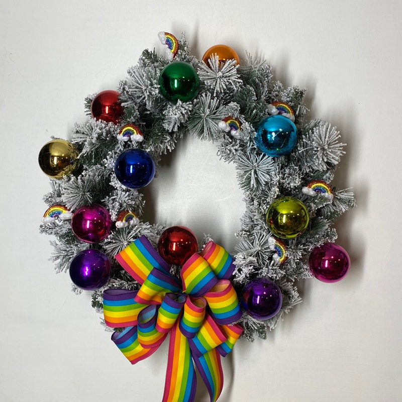 Rainbow Wreath - Etsy