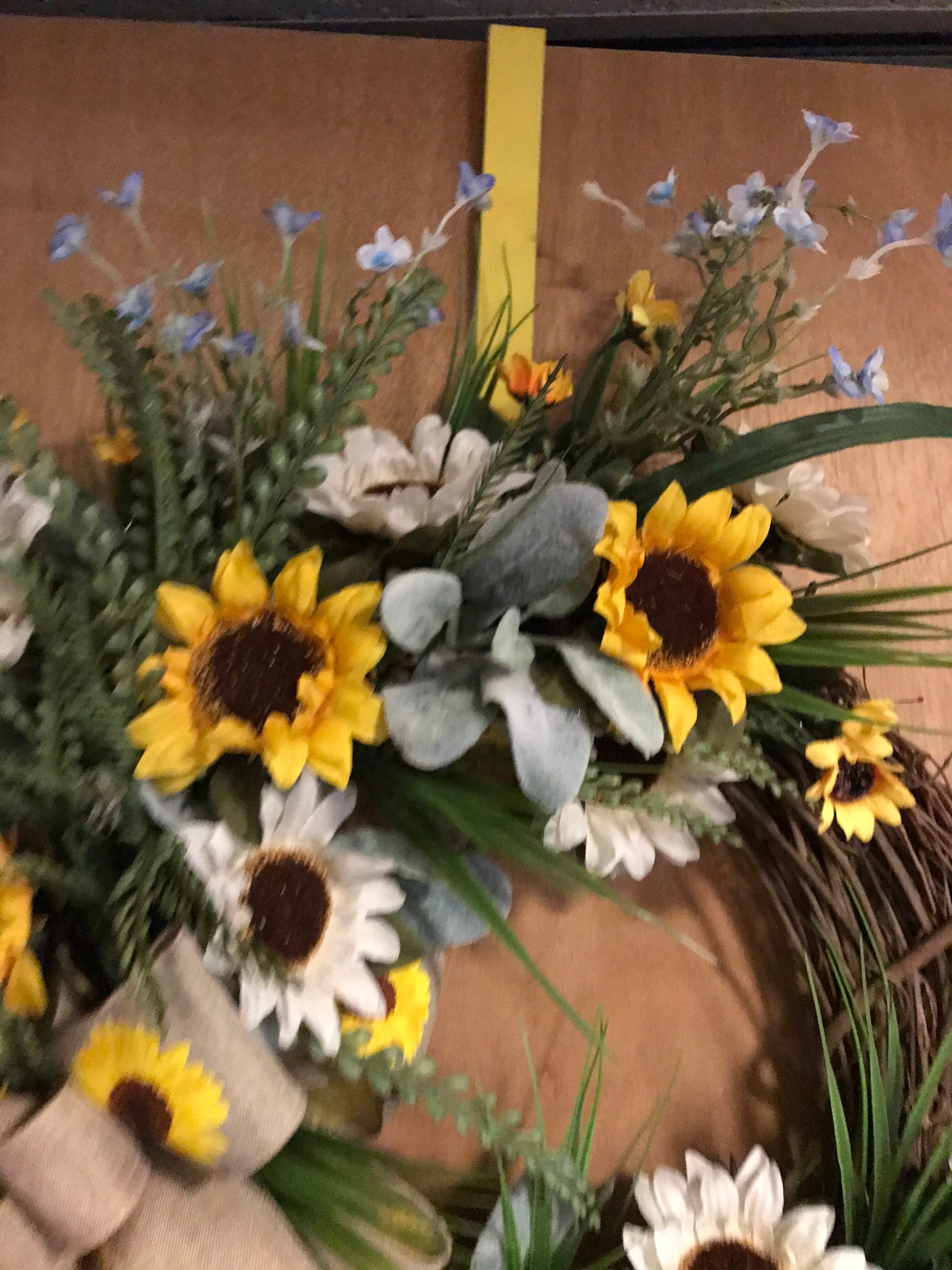 Sunflower Wreath , Wreath for Fall , Everyday Wreath , Sunflower Wreath ...