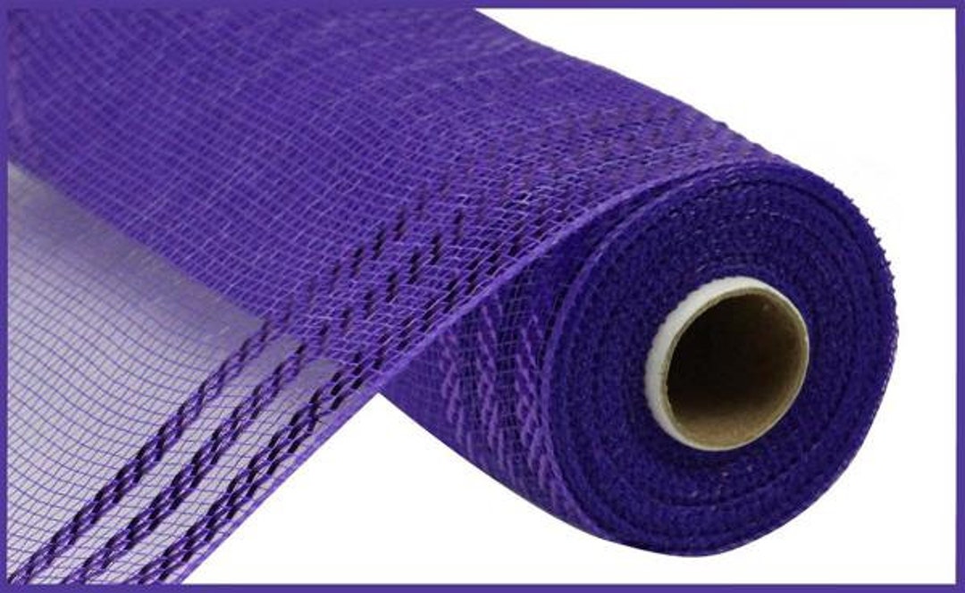 10" X 10yd Border Stripe Metallic Mesh Purple - Etsy