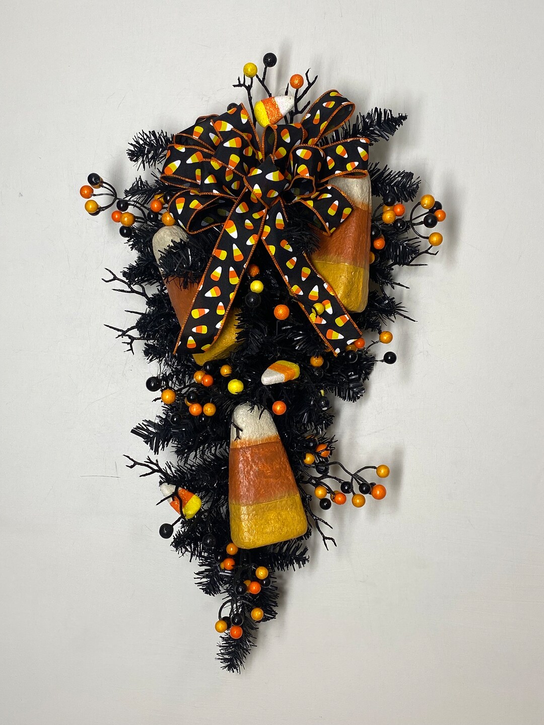 Halloween Candy Corn Swag Front Door Decor - Etsy