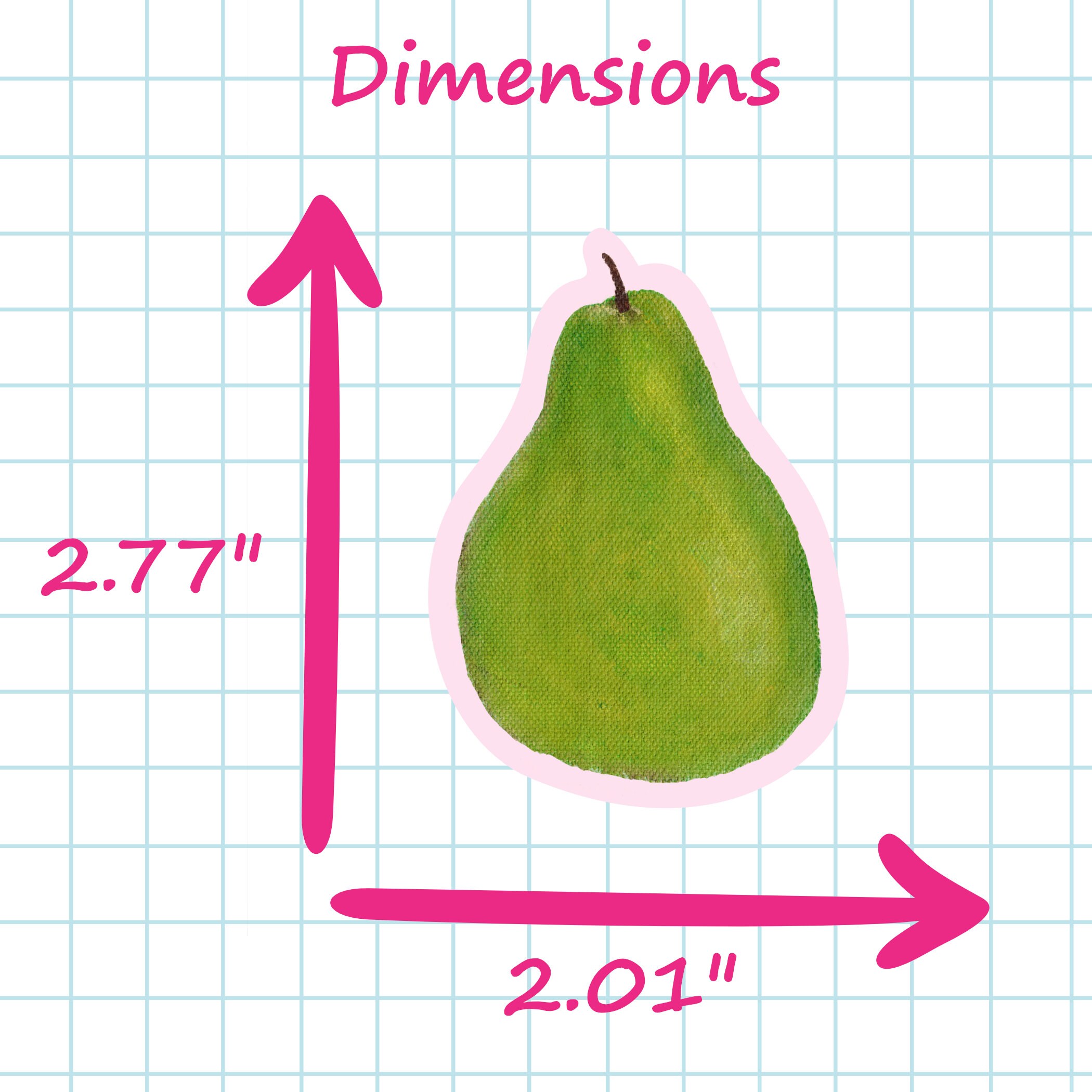 XL Pear Laminated Vinyl Sticker / Waterproof Stickers / - Etsy