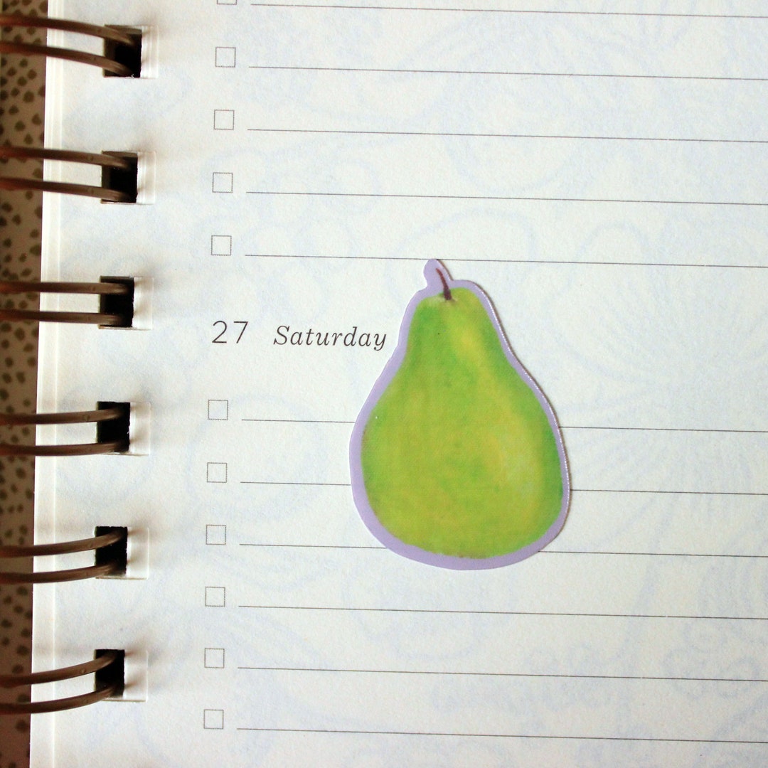 Pear Laminated Vinyl Sticker / Food Stickers / Fruit Stickers ...