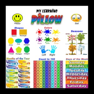 Learning Pillow | Educational Pillow | Digital Download | PNG ...