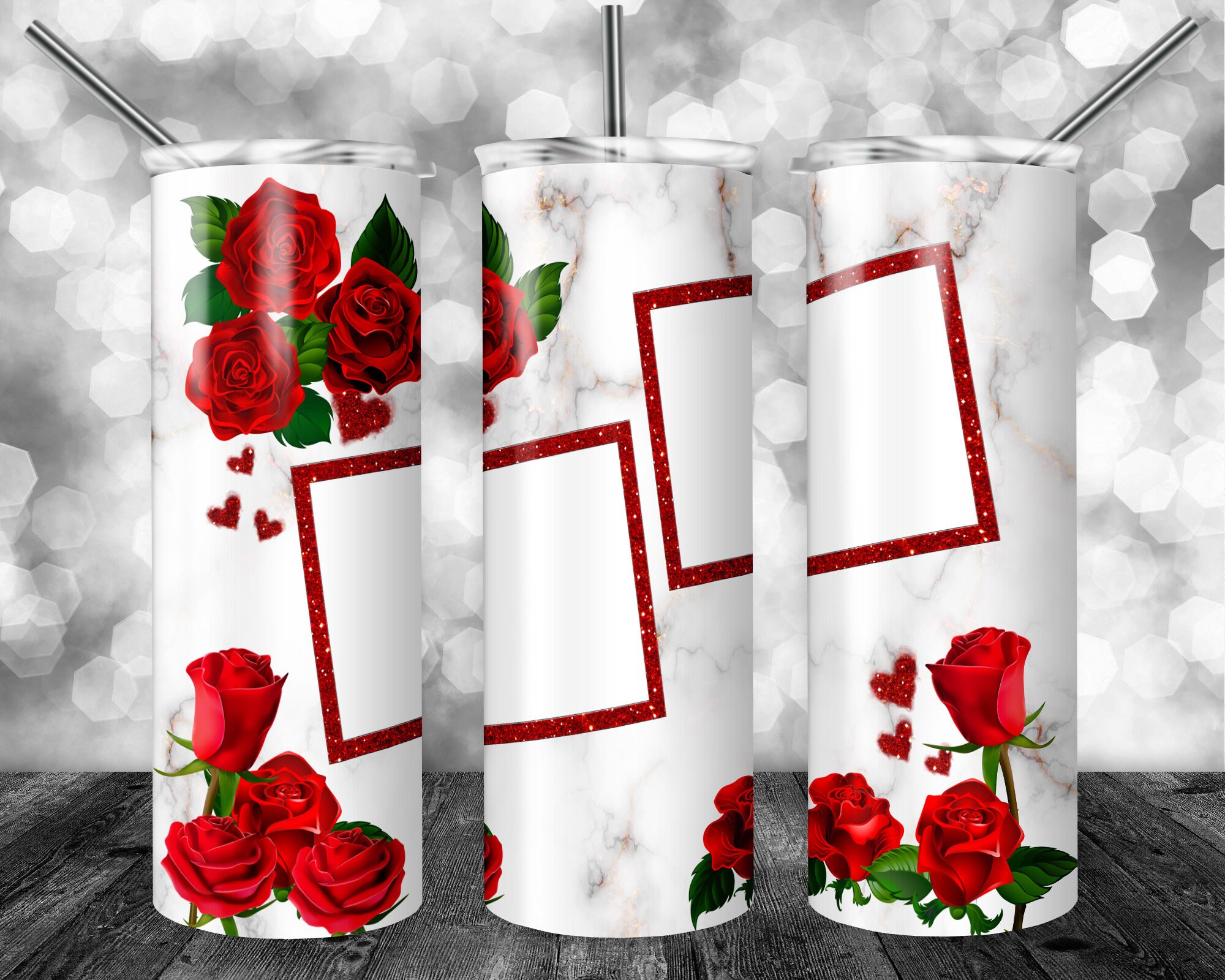 Glitter Hearts And Roses