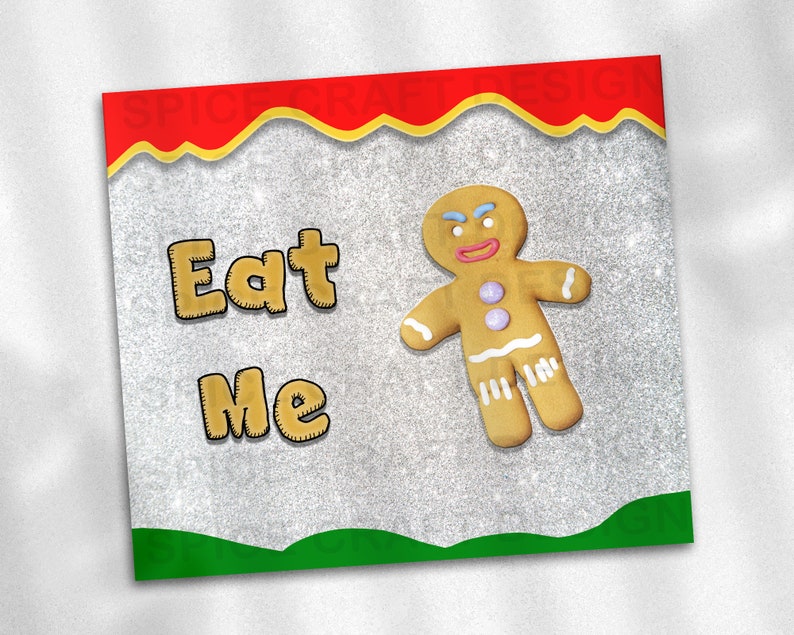 20 Oz SKINNY Tumbler Design Angry Eat Me Gingerbread - Etsy