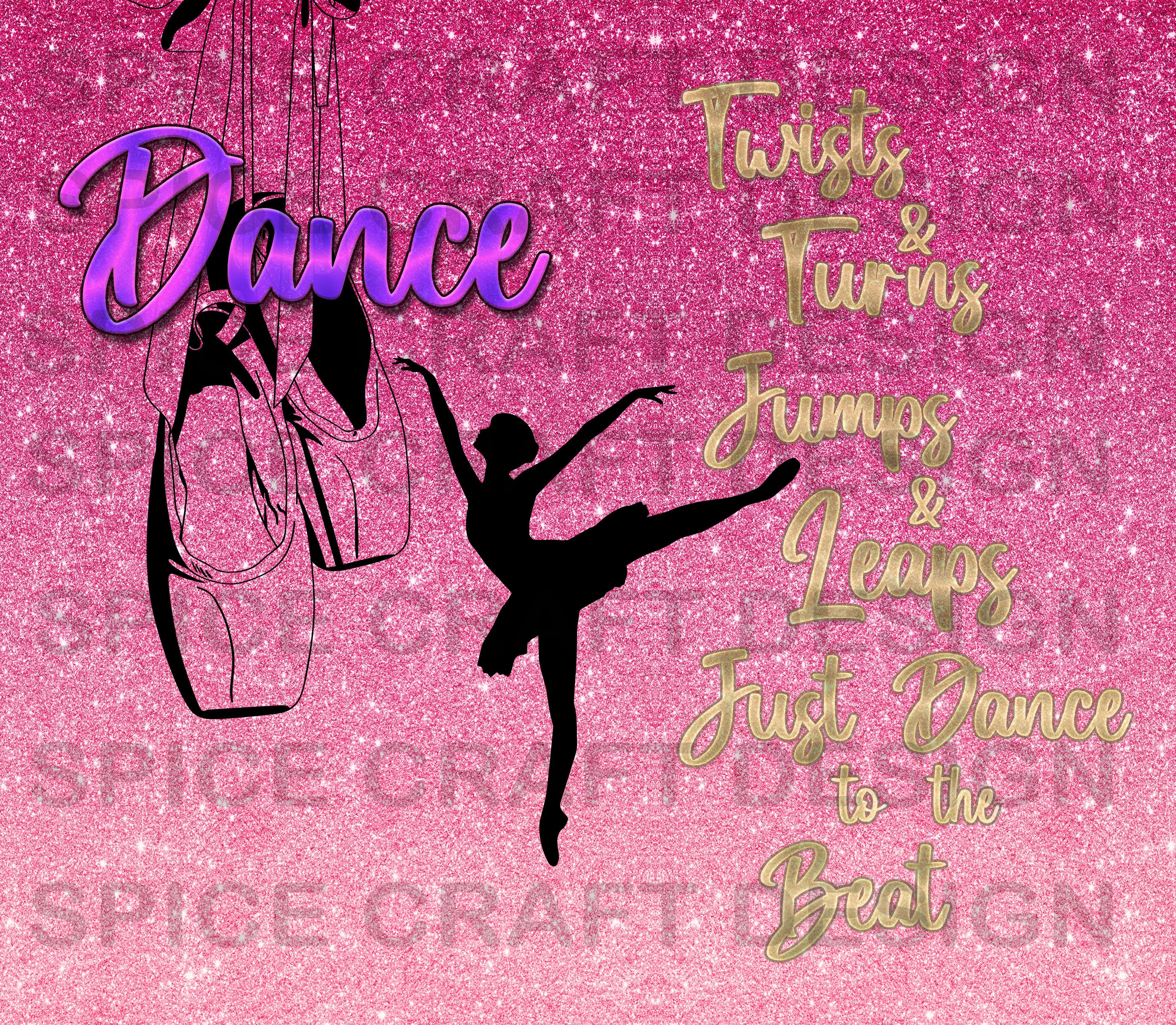 Dance With Pink Glitter Background | 20 Oz Skinny Tumbler Wrap ...