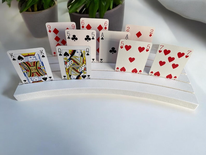Wooden Curved Playing Card Holder - Great for Children. Handmade in UK ...