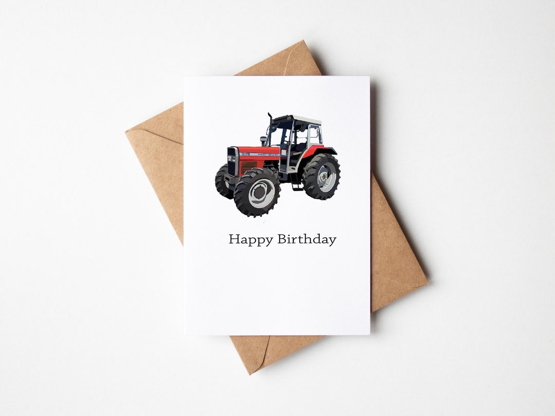 Personalised Tractor Greeting Card Birthday, Anniversary, Massey ...