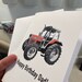 Personalised Tractor Greeting Card Birthday, Anniversary, Massey ...