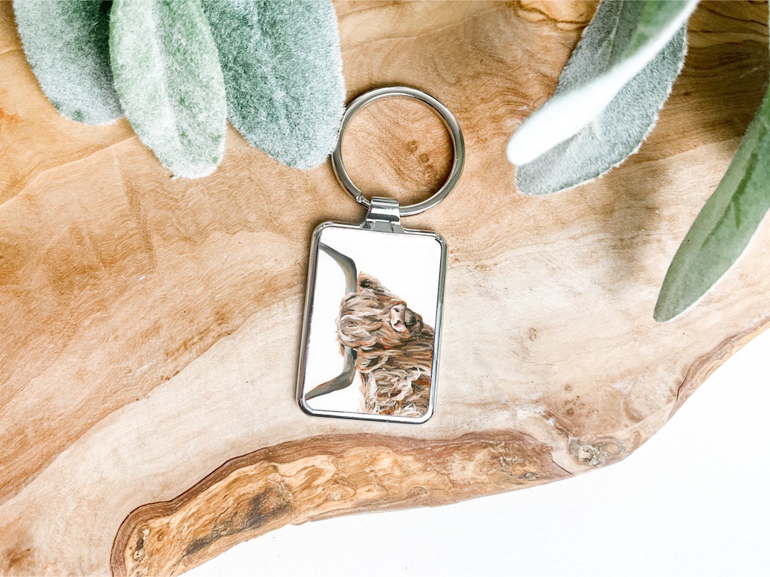 Highland Cow Metal Keyring Farming Keychain - Etsy