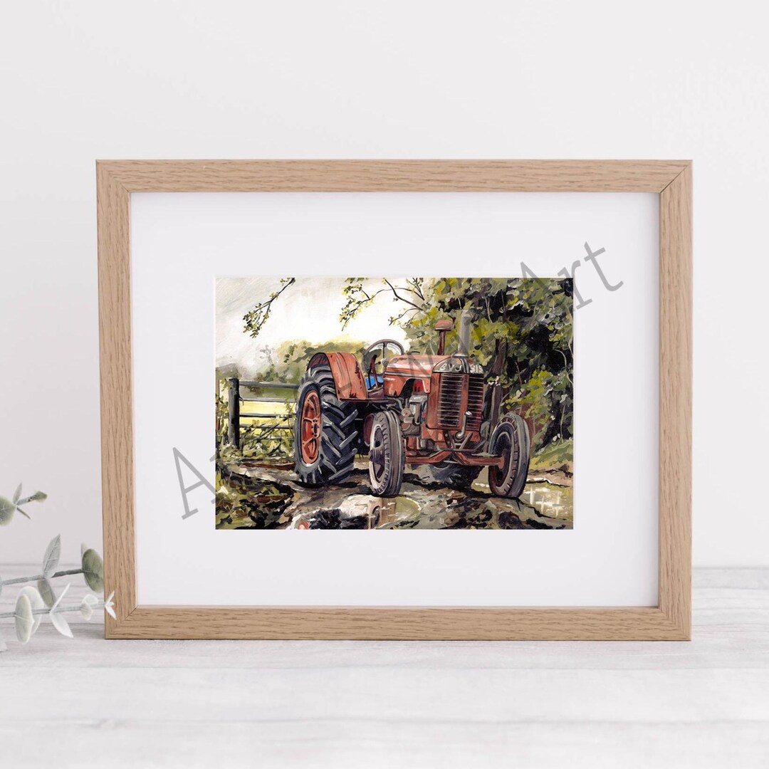 CASE Dex Tractor Painting, Mounted and Signed. Farming, Agriculture ...