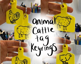 Farm Animal Keychain | Etsy