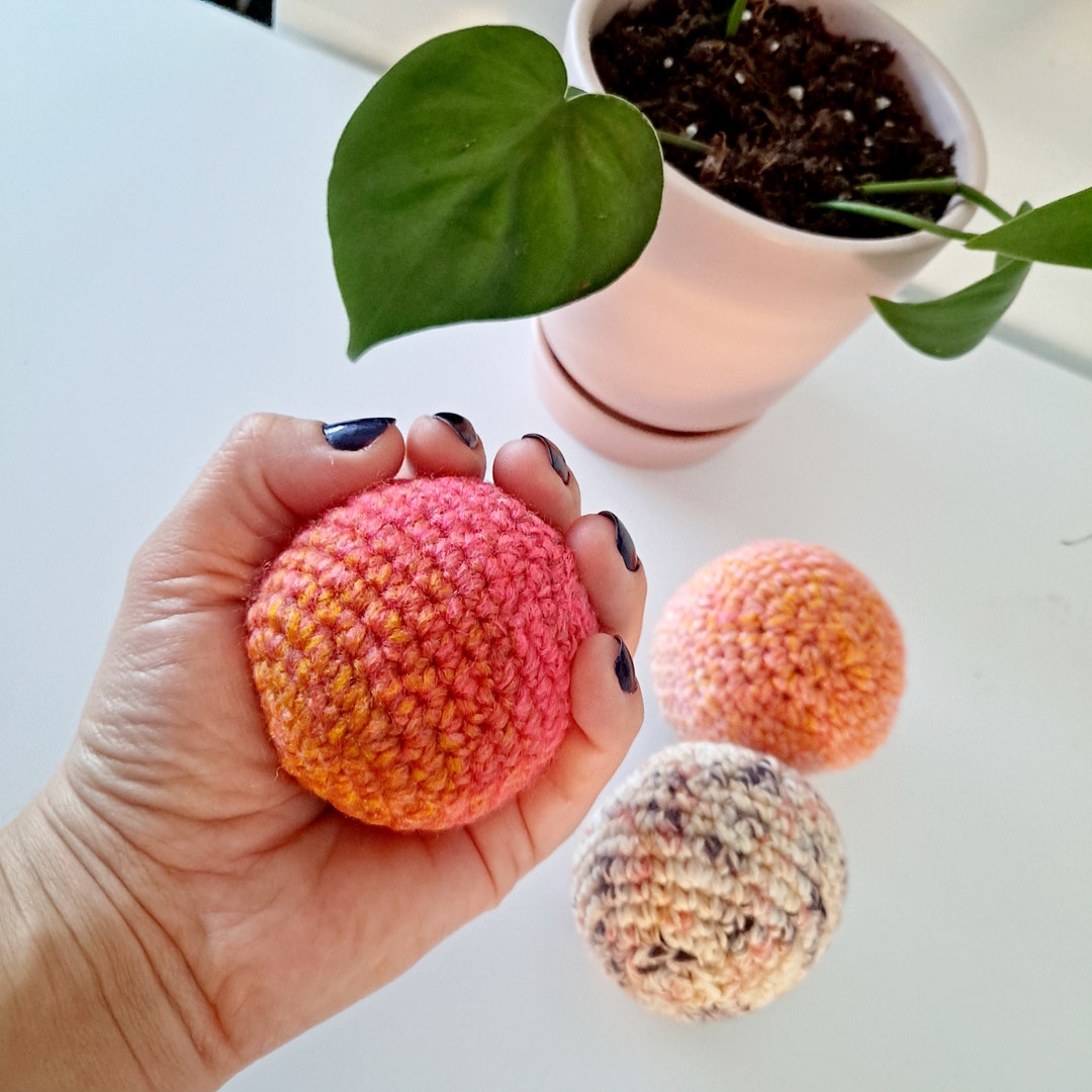 Set of 3 Anti Stress Balls, Crochet Balls, Handmade Eco Ball ...
