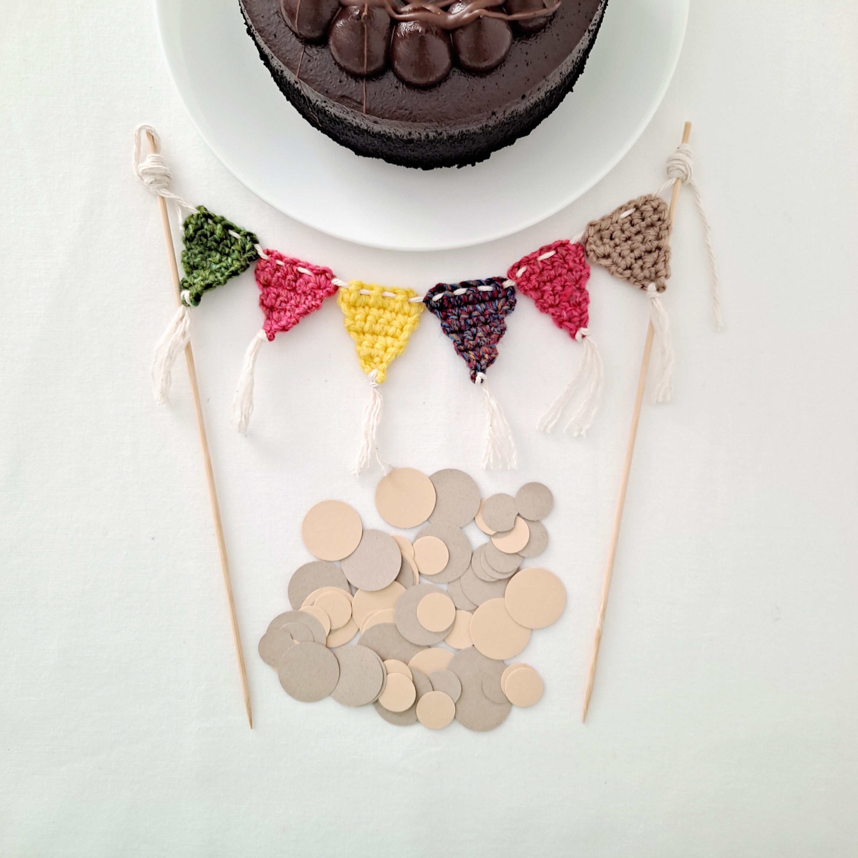 Cake Topper Boho Topper Crochet Mini Garland Personalized Cake Topper ...