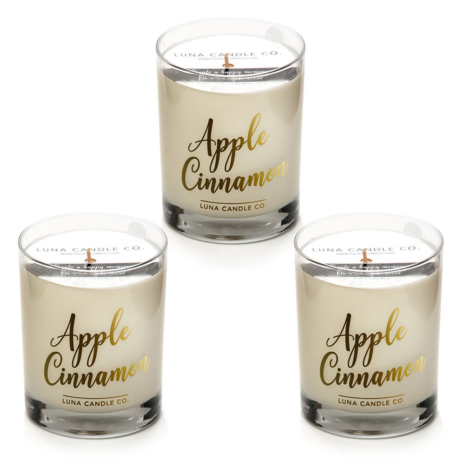 Fall Scented Candle, Apple Cinnamon Natural Soy Wax Scented Candle With ...