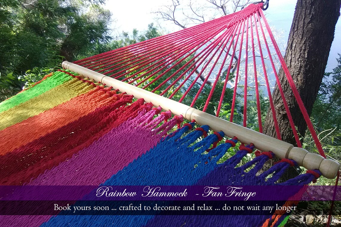 Rainbow hammock handwoven | Etsy