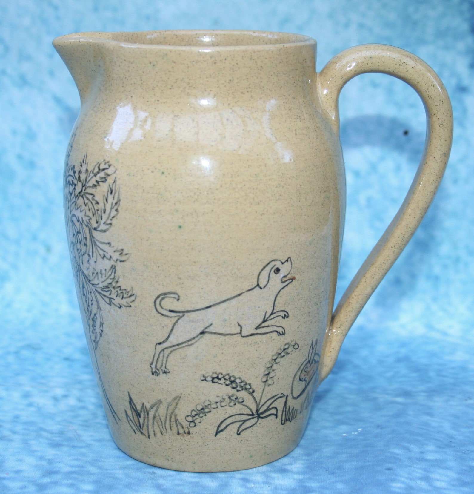 Antique Aline R Ellis Studio Pottery Scraffito Jug Signed Ebury Hunting ...