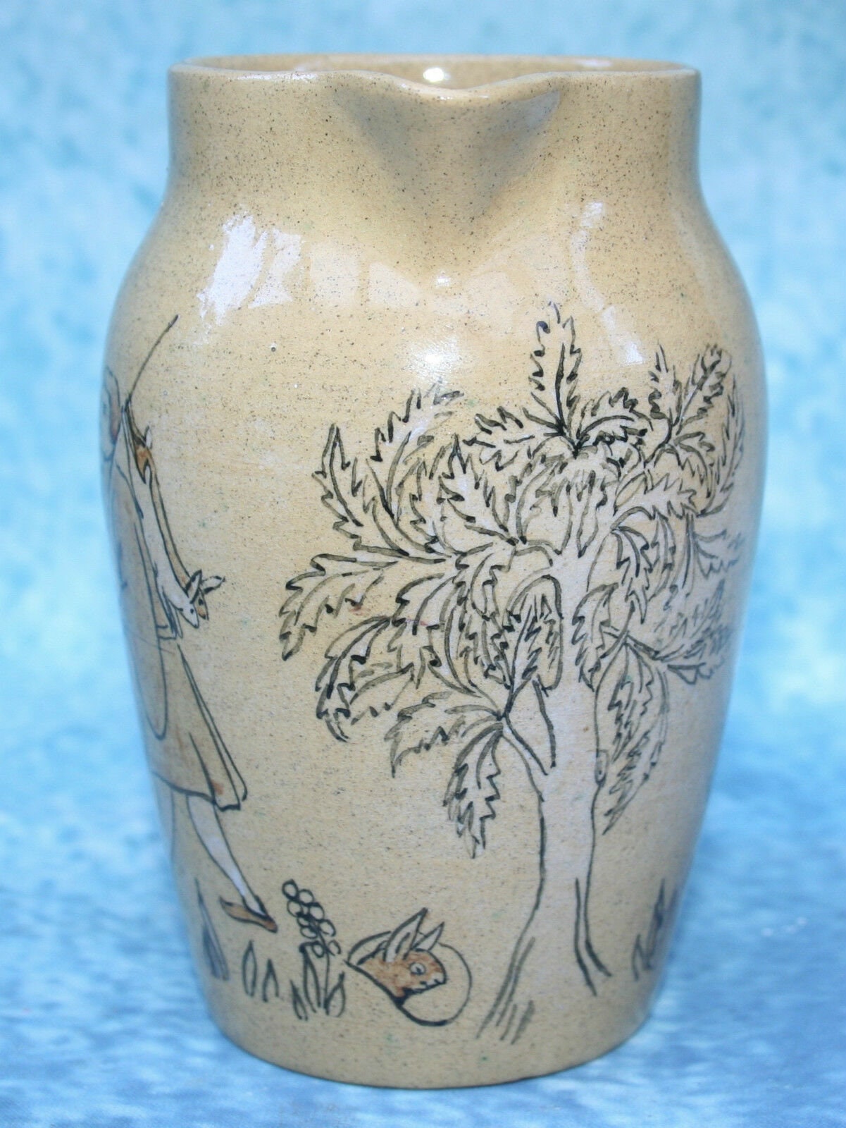 Antique Aline R Ellis Studio Pottery Scraffito Jug Signed Ebury Hunting ...
