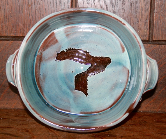 Studio Pottery Slipware Blue Lurcher Small Casserole or | Etsy