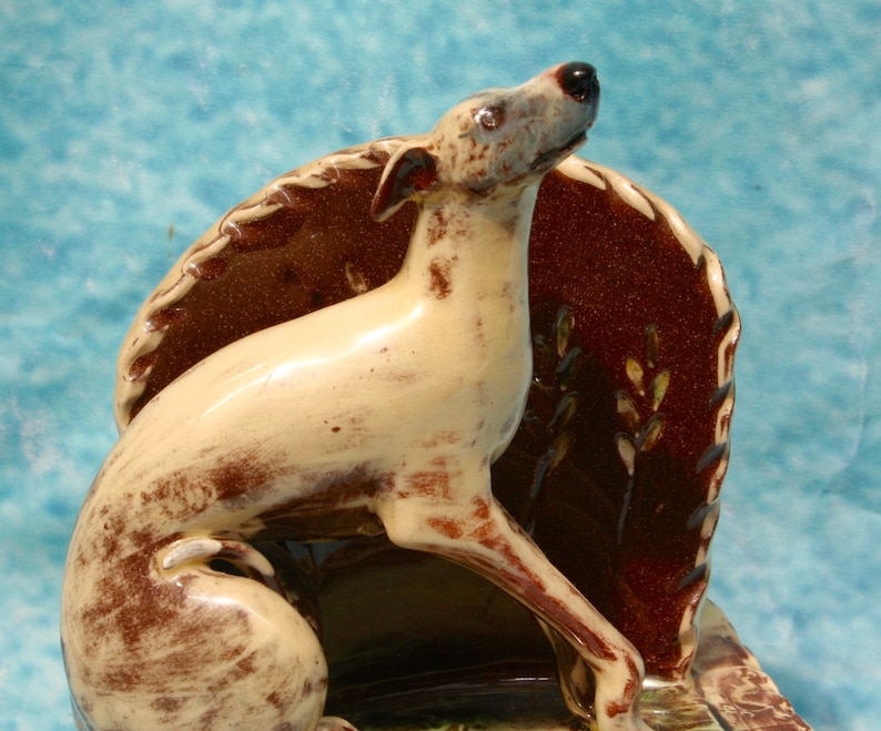 English Studio Art Pottery Slipware Greyhound Whippet LURCHER Signed by ...